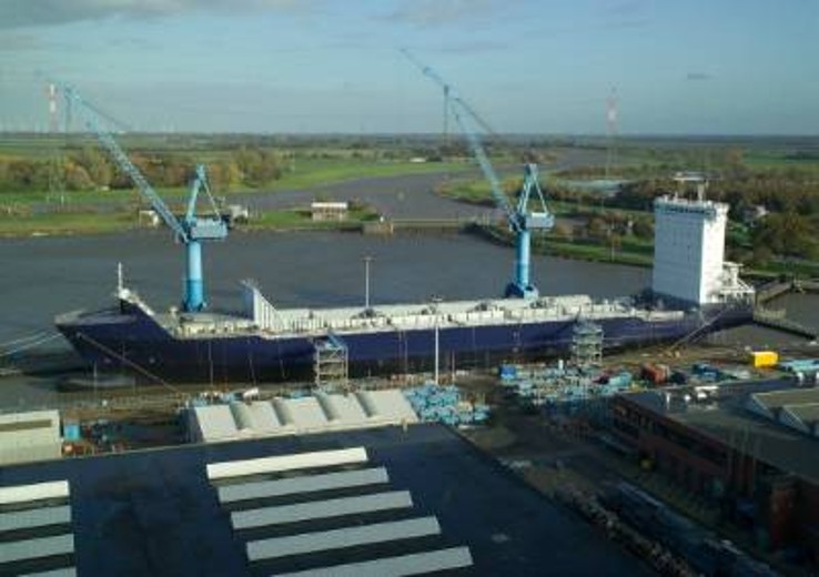 Docking out of Container Ship