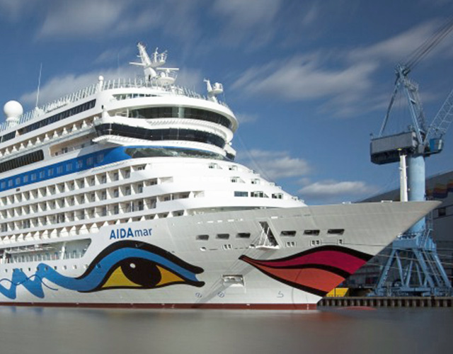 Aidamar Logo AIDAmar Auslauf Am 09.08.2024 In Warnemünde. #aida